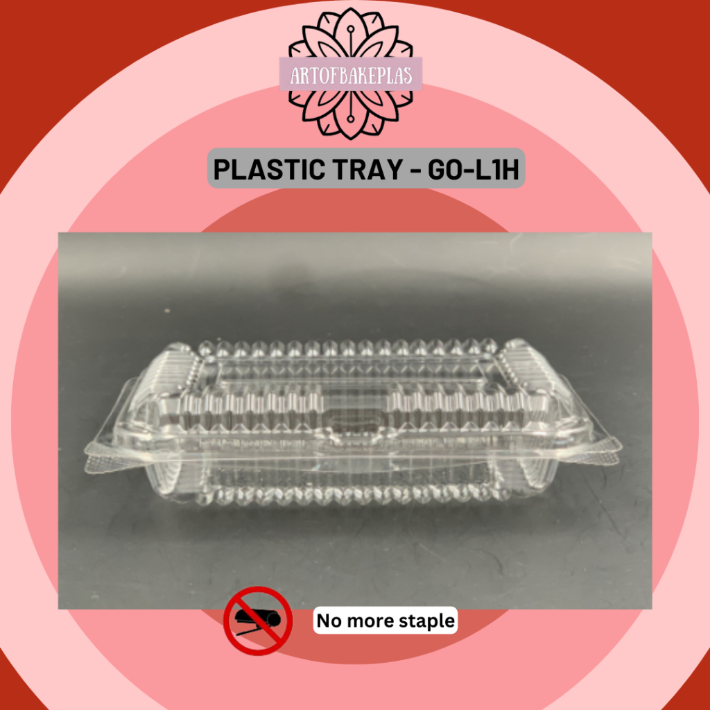 GO-L1H (50PCS) Plastic Tray with Lock / Bakery Disposable Plastic ...