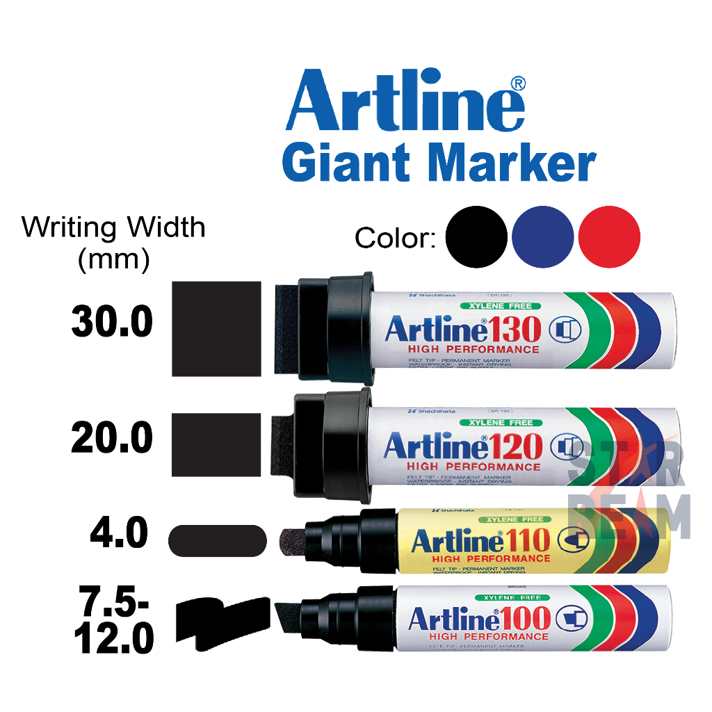 Giant Big Nib Permanent Marker Artline 100, 110,120,130/ Jumbo Marker ...