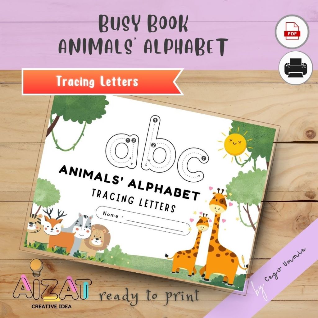 Buku ABC Busy Book Alphabet Tracing Flashcard Kad imbas Poster kanak ...