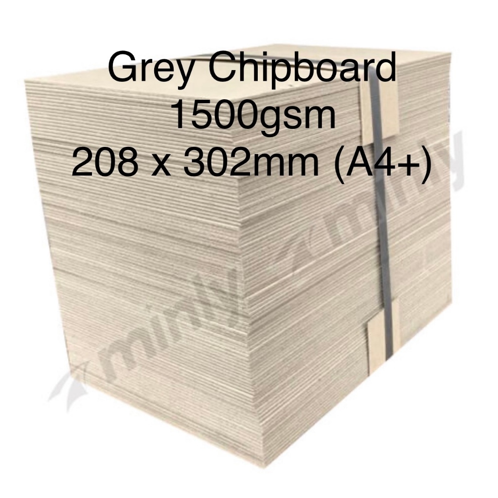 Grey Chipboard / 1500gsm / 208 x 302mm / ready for A4 size thesis book ...
