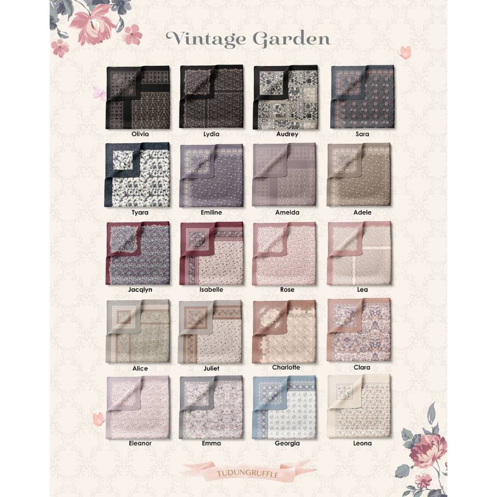TUDUNG RUFFLE VINTAGE GARDEN COLLECTION ( WHITE LABEL) | Shopee Malaysia