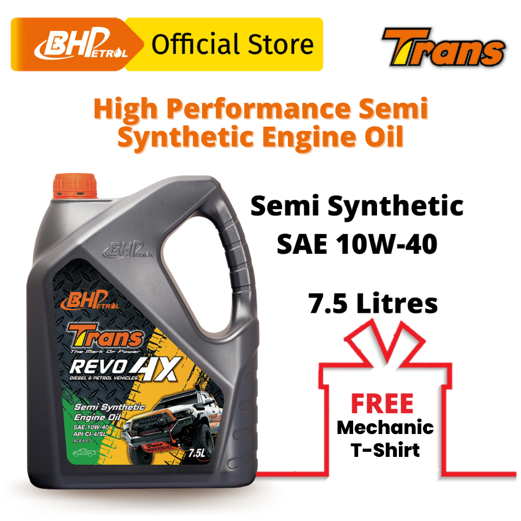 BHP Trans Revo 4X SAE 10W40 Semi Synthetic Diesel Engine Oil (7.5L ...