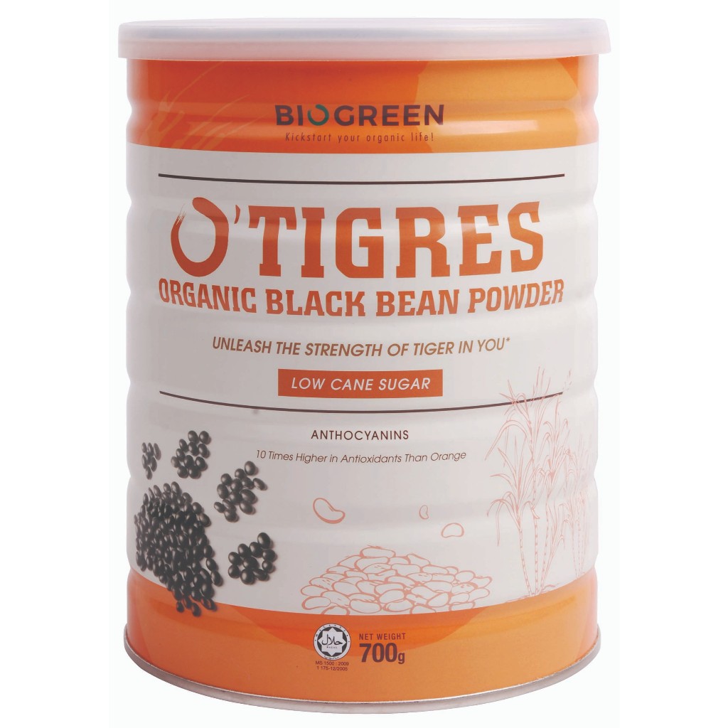 Biogreen O'Tigres (Low Cane Sugar) Organic Black Bean Powder (HALAL ...