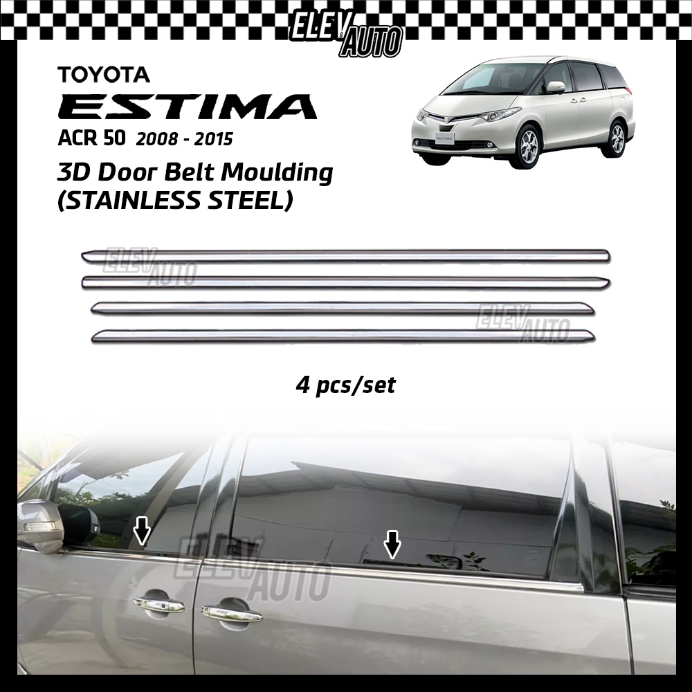 Toyota Estima ACR 50 2008-2015 CHROME Lining Door Belt Moulding 3D ...
