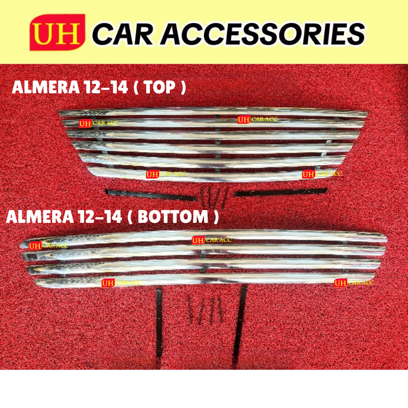 NISSAN ALMERA 2012 - 2014 ALUMINIUM FRONT GRILL | Shopee Malaysia