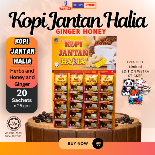 WETRA Kopi Pracampuran Jantan Halia Dan Madu Papan (20gm x 20sc/Card ...