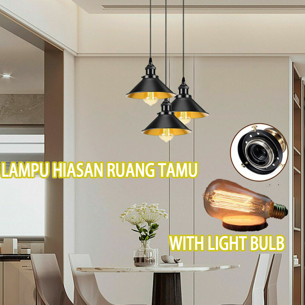 E27 Lampu Siling/Retro Industrial loft Style/Lampu Hiasan Ruang Tamu ...