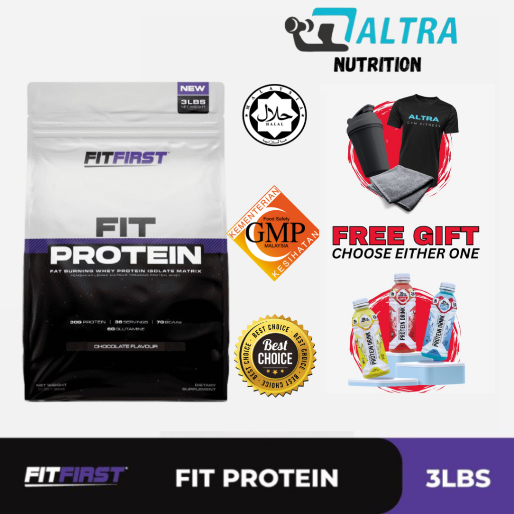 Fit First - FIT Protein [3LBS / 1.36KG / 41 Servings] [Halal Certified ...