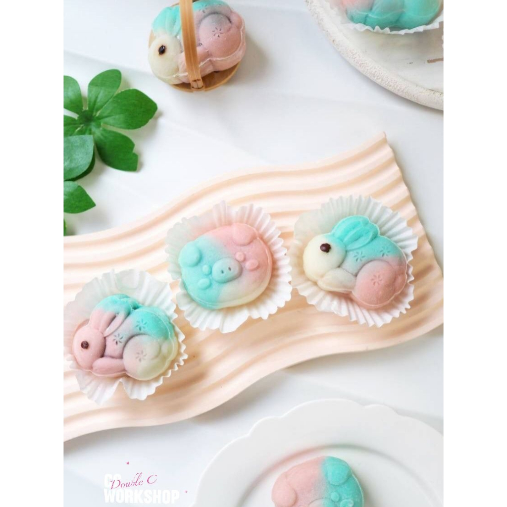 DC全手工 Pig Rabbit Fantasy Snow Mooncake / 猪兔梦幻冰皮月饼 | Shopee Malaysia
