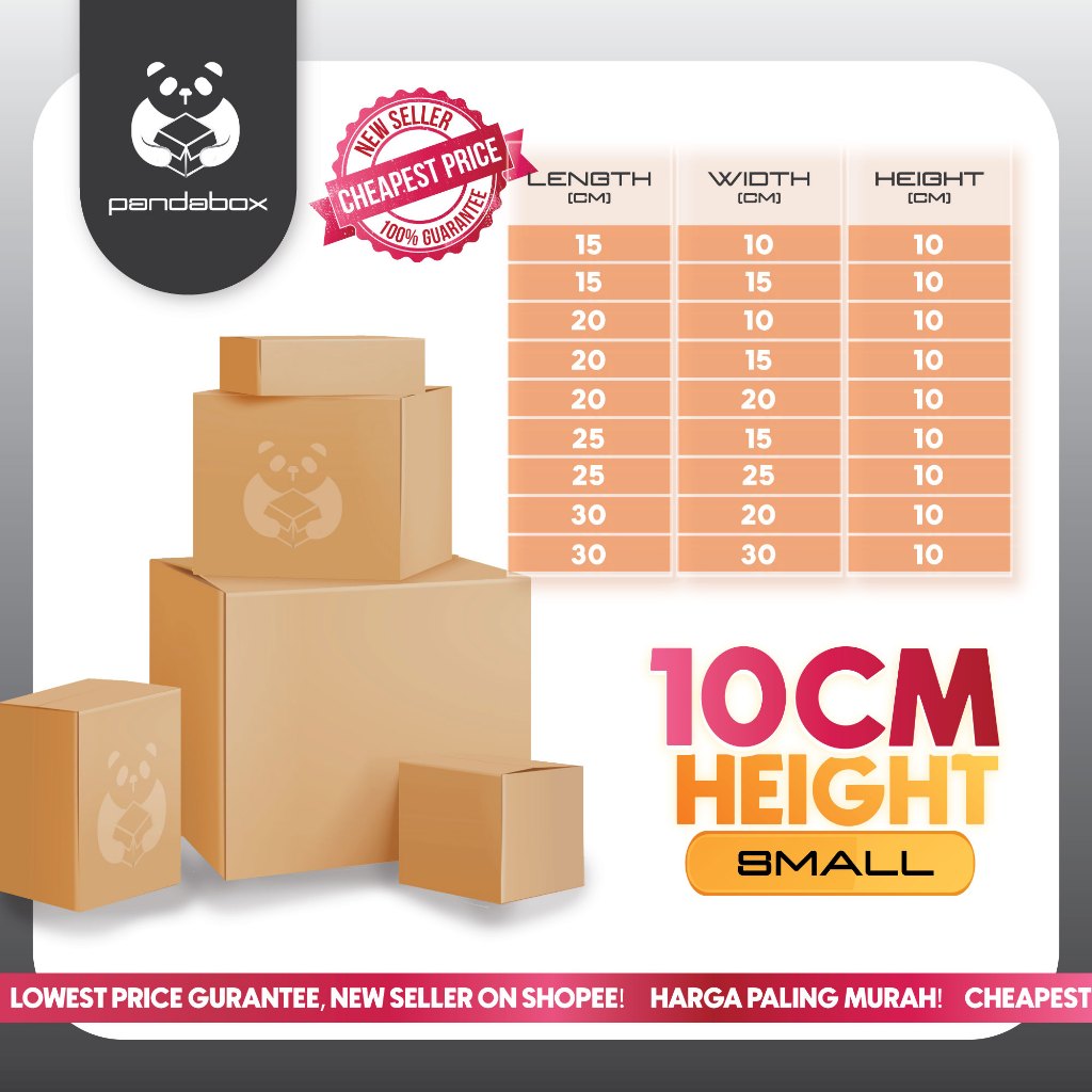PANDABOX 10cm Height Kotak Carton Box Packaging Box Small Box Packing ...