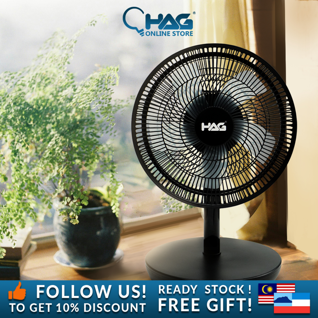 HAG® Solar Table Fan STF-001 [BK] 12" Mini Fan | Shopee Malaysia