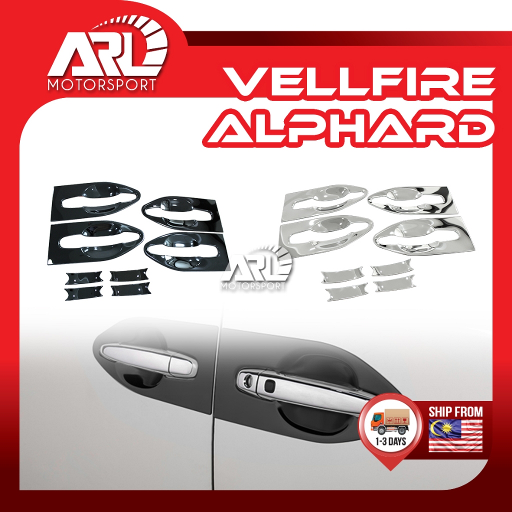 Toyota Vellfire Alphard Outer Chrome Handle Titanium Black For 2008 ...