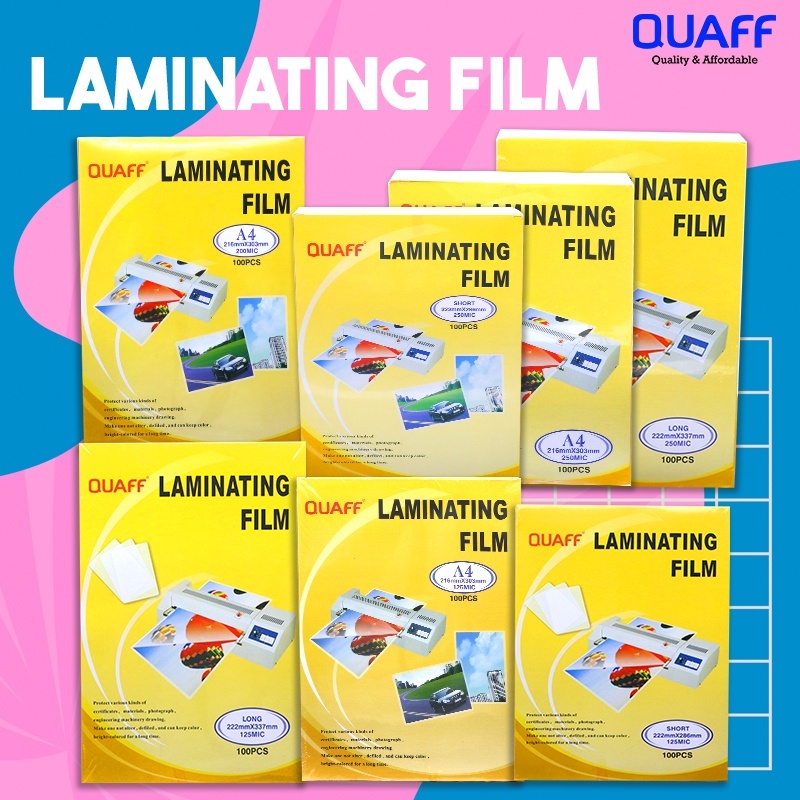 QUAFF Laminating Film A4 80/100/125/200/250Micron (100sheets/pack ...