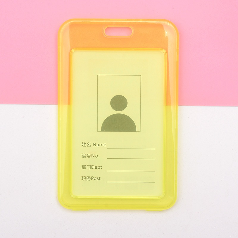 Transparent ID Holder Colored Plastic Hard Case with Lanyard Name Batch ...