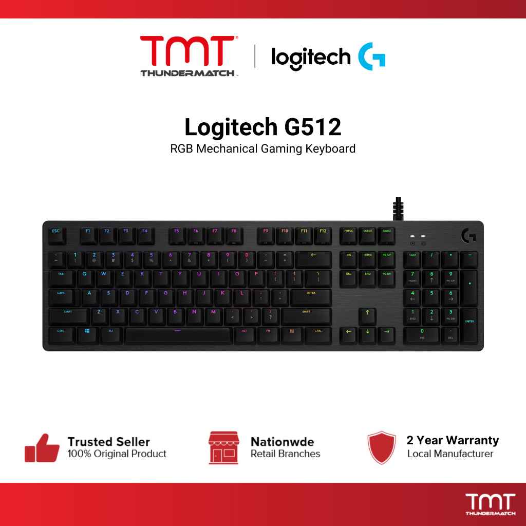 Logitech G512 Carbon Lightsync RGB Mechanical Gaming Keyboard with GX ...