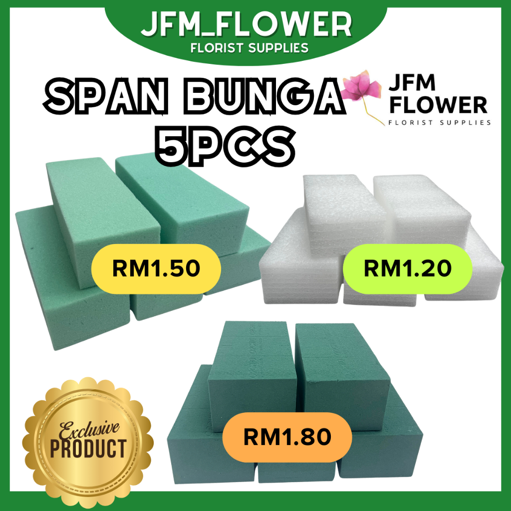 RM1.20-RM1.50/PCS (5PCS/SET)Span Bunga/Wet Foam Orchid/Gabus Bunga/Dry ...