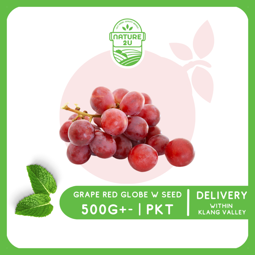 Nature2U Fresh Fruit - Red Globe Grape with Seed / Anggur Merah / 红葡萄 ...