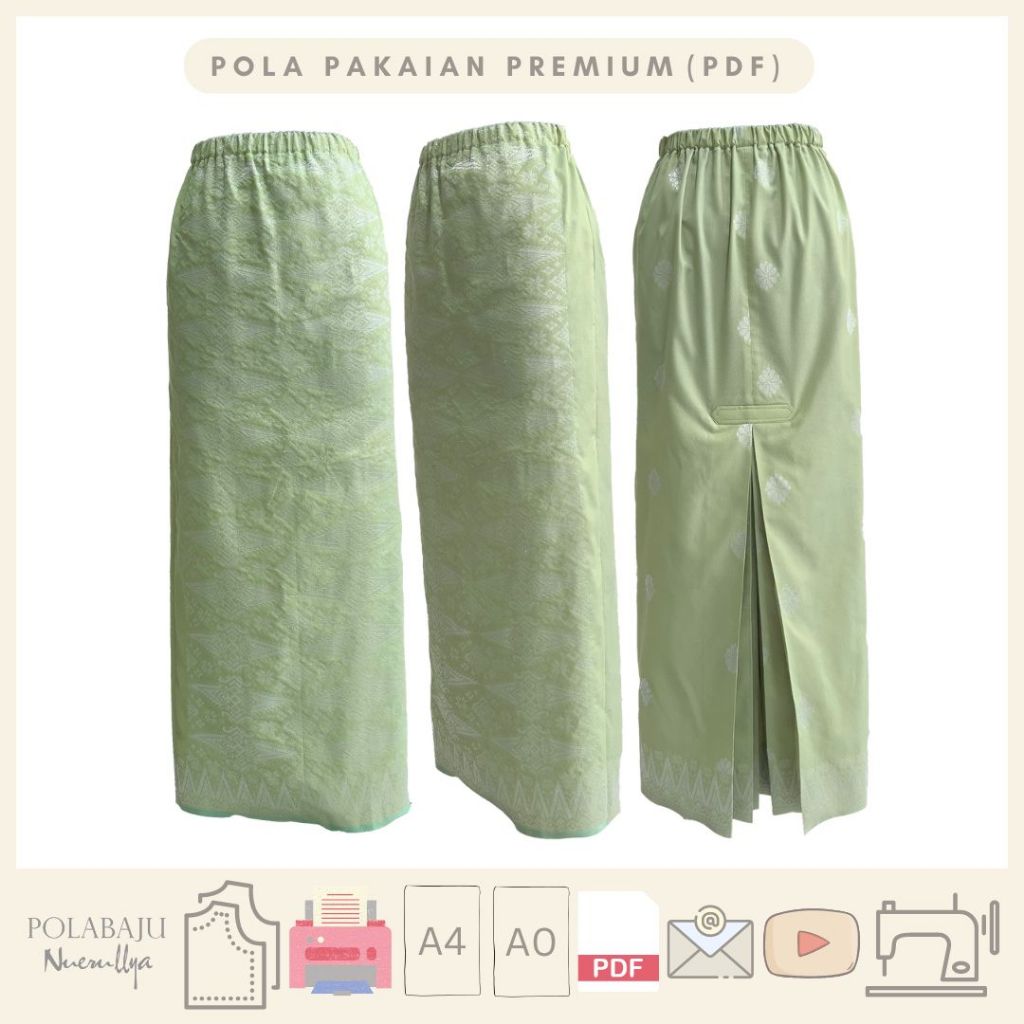 PRINTABLE SEWING PATTERN (PDF) : JOM JAHIT KAIN KIPAS BELAKANG (Anda ...