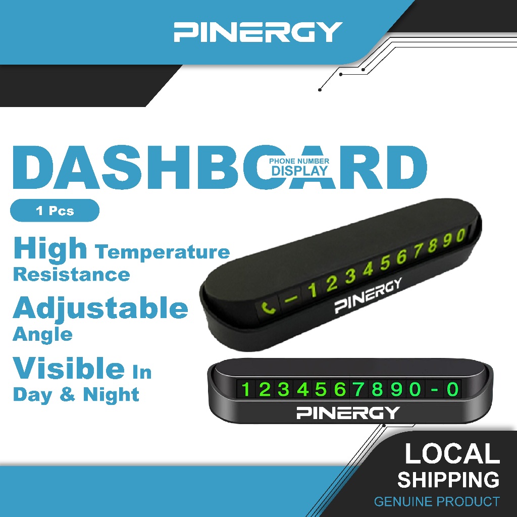 Pinergy Car Dashboard Temporarily Parking Card Phone Number Display ...