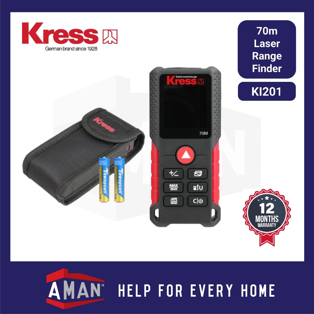 KRESS KI201 70mm Laser Range Finder Laser Rangefinder Distance Meter Digital Pengukur Laser ...