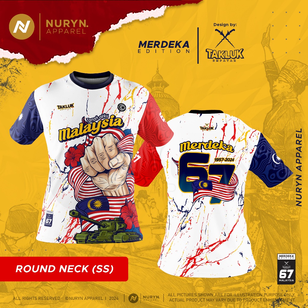 Adult Merdeka Malaysia Sublimation Shirt Baju Merdeka Dewasa Lelaki dan ...