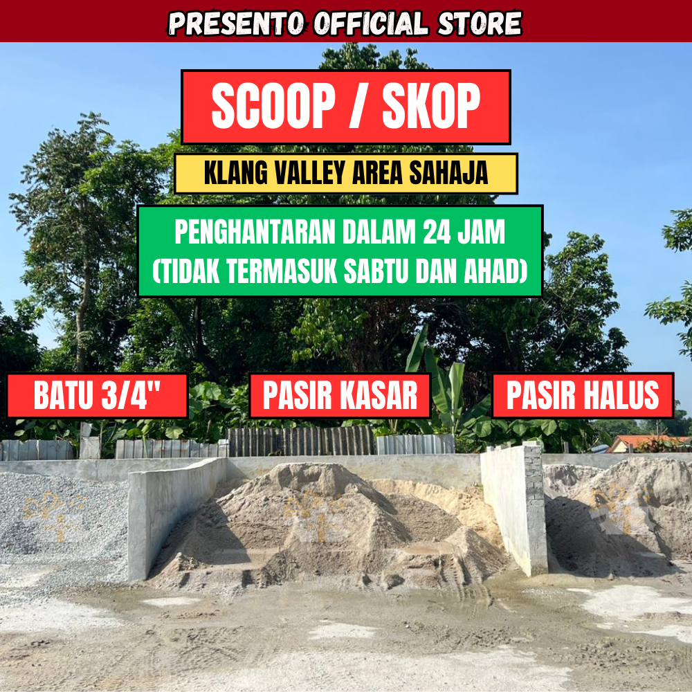 Coarse Sand / Fine Sand / Aggregate Stone 3/4" - 1 Scoop Pasir Kasar ...