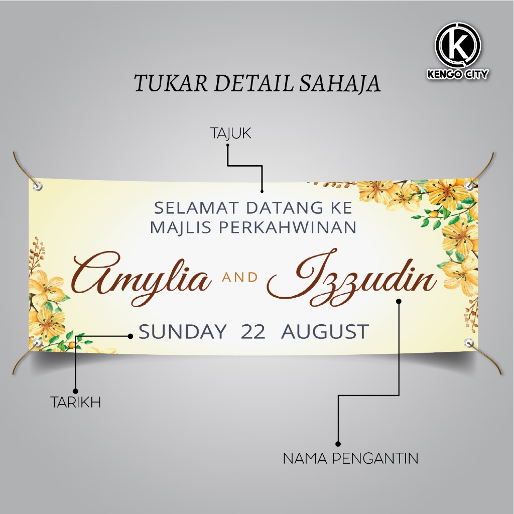 Banner kahwin - Wedding Banner - Murah - Majlis Perkahwinan - Majlis ...