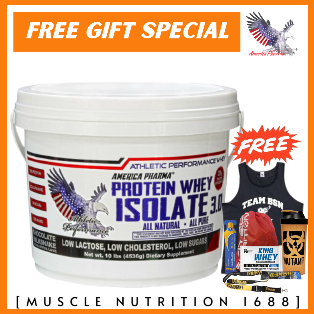 America Pharma Whey Isolate Protein 3.0 10lbs/4.5kg (Free Gift) - Susu ...