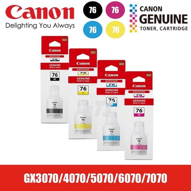Canon GI-76 Black/Cyan/Magenta/Yellow Ink Bottle (170ml/135ml) | Shopee ...