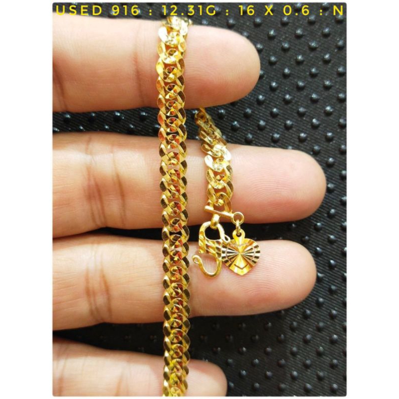 Rantai tangan padu emas 916 (used) | Shopee Malaysia