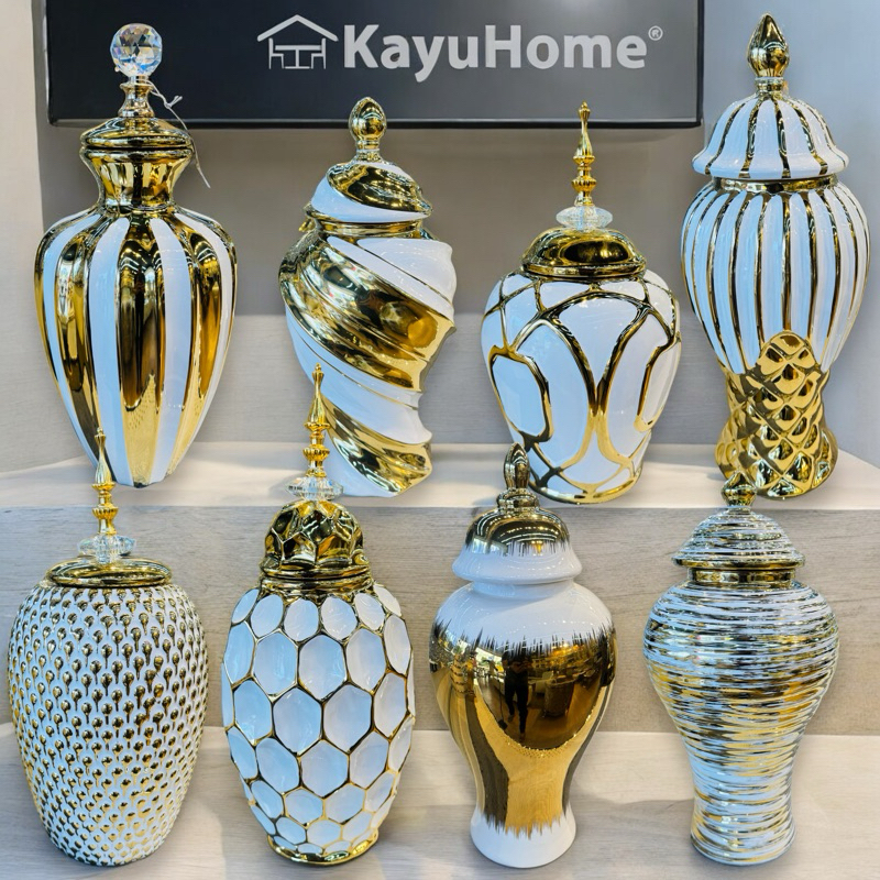 Golden Vase Aesthetic Pelbagai Design / Pasu Hiasan Rumah | Shopee Malaysia