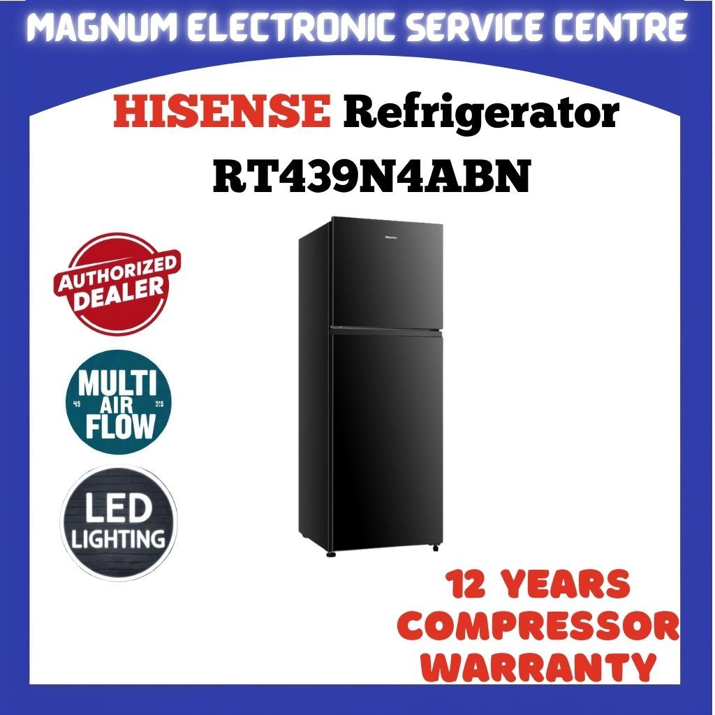 Hisense 420L 2 Doors Inverter / Top Mount Refrigerator 两门冰箱 RT439N4ABN1 with Deodorising Air ...