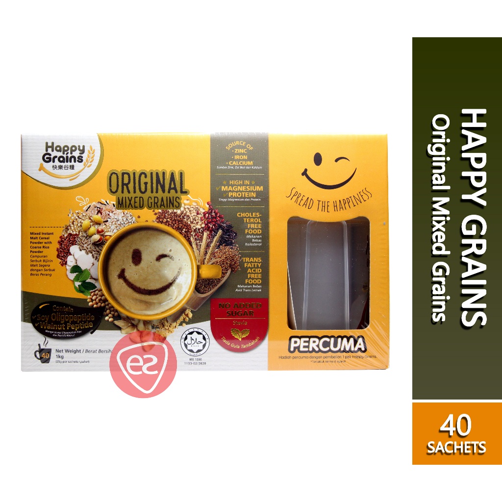 Happy Grains 快乐谷糧 Original Mixed Grains 1kg (25g x 40 Sachets) Free ...