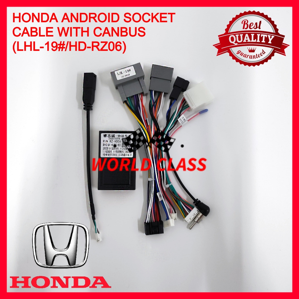 HONDA ANDROID SOCKET CABLE WITH CANBUS ( LHL-19#HD-RZ-06 ) | Shopee ...