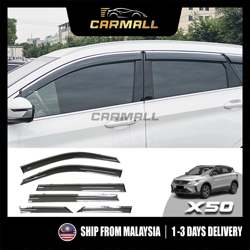 Proton X50 Door Visor Steel Lining Window Visor Sun Rain Guard Weather ...