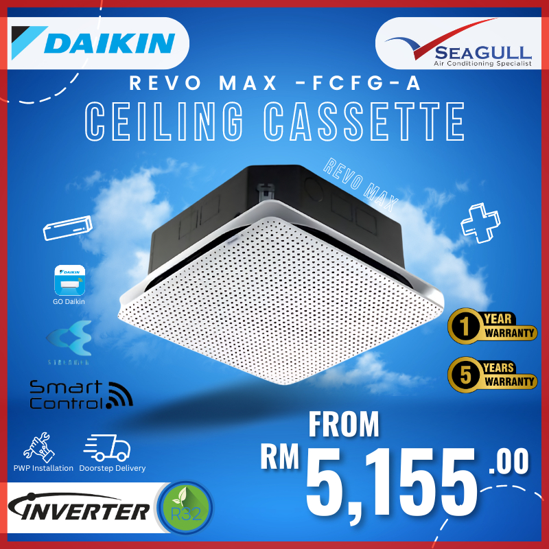 Daikin REVO Max Premium Ceiling Cassette Inverter FCFG-A Series 2.0-5 ...