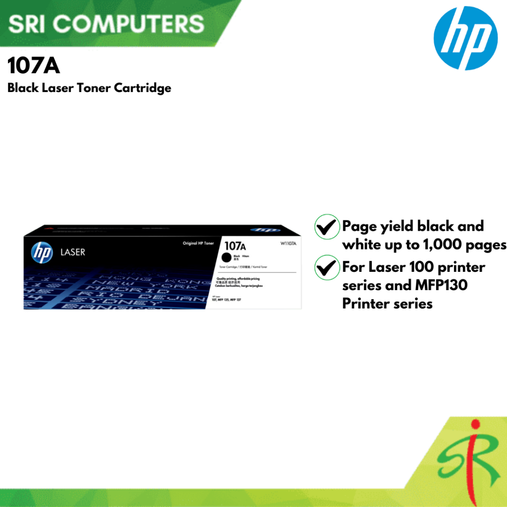 HP 107A Black Original Laser Toner Cartridge (W1107A) | Shopee Malaysia