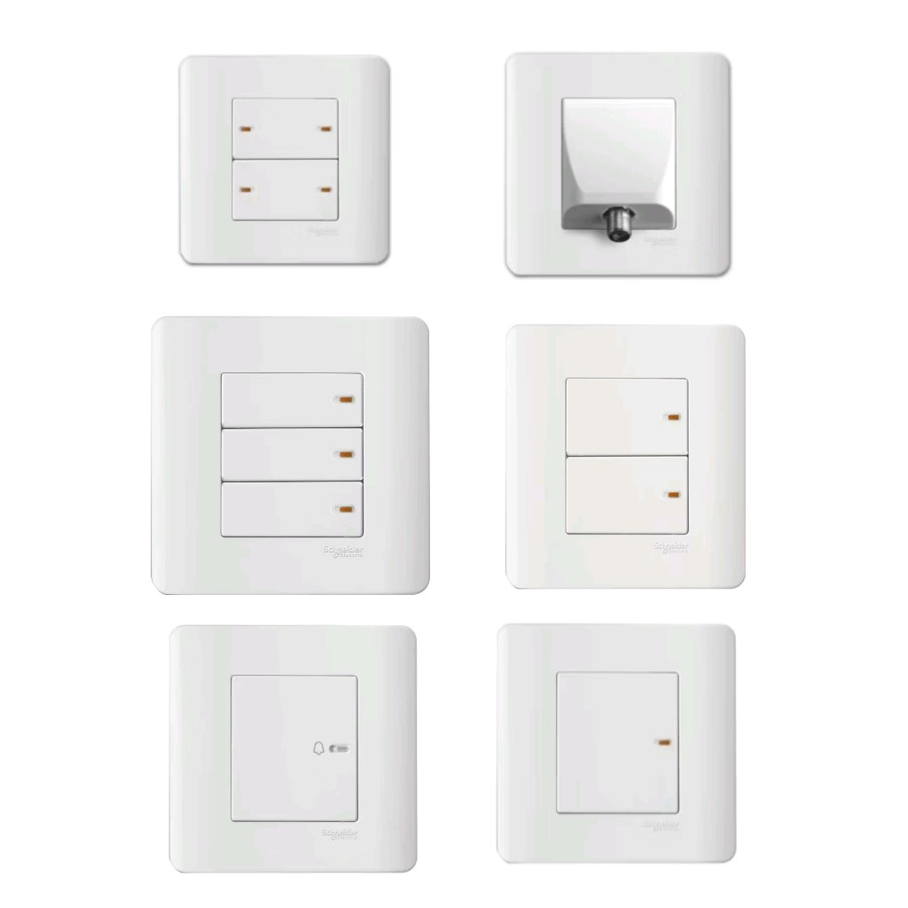 SCHNEIDER ZENCELO SERIES WHITE SWITCHES & SOCKETS (WE) | Shopee Malaysia
