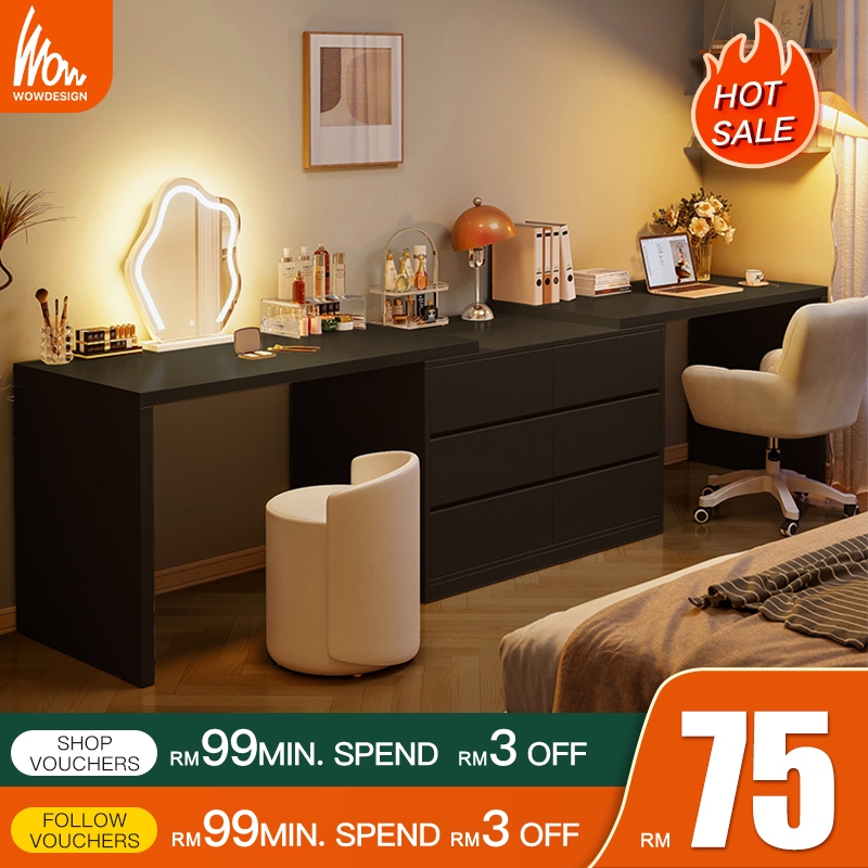 Dressing Table Black Meja Solek Scalable Vanity Table With Storage ...