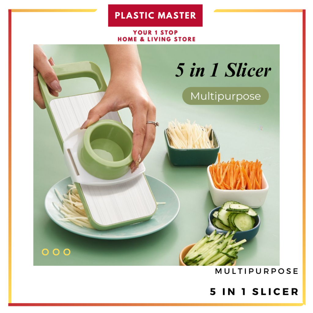 5IN1 Vegetable Slicer Cutter Multipurpose Kitchen Tools Garlic Chopper ...