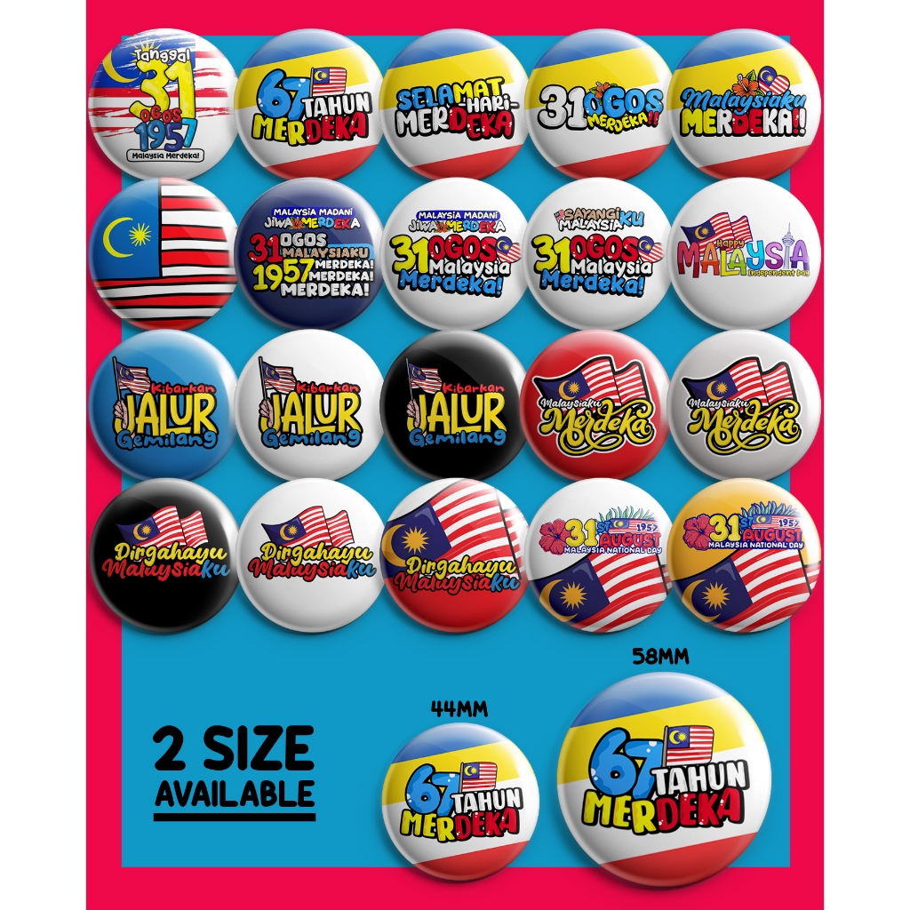 2024 UPDATED Button Badges Doodle Merdeka Malaysia Madani Jalur ...