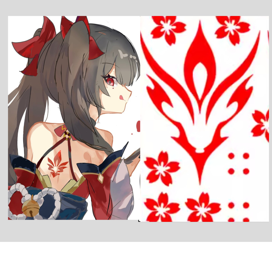 Disposable Cosplay Tattoo Stickers Honkai: Star Rail Sparkle/Hanabi ...