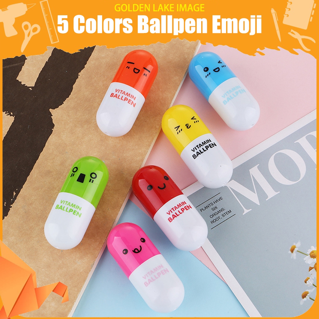 Kawaii Emoji Ballpoint Pen Novelty Creative Retractable Cute Capsule ...
