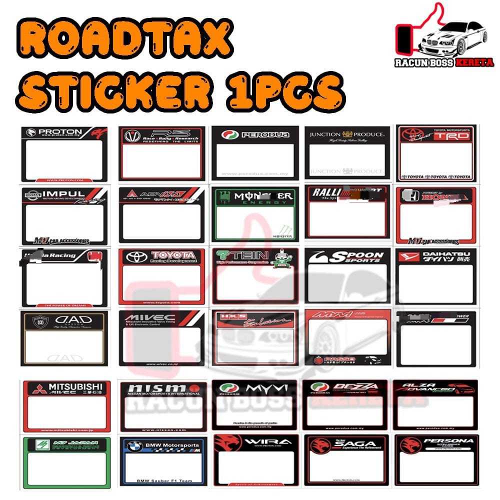 READY STOCK!!! ROAD TAX ROADTAX STICKER CAR UNIVERSAL DESIGN PROTON ...
