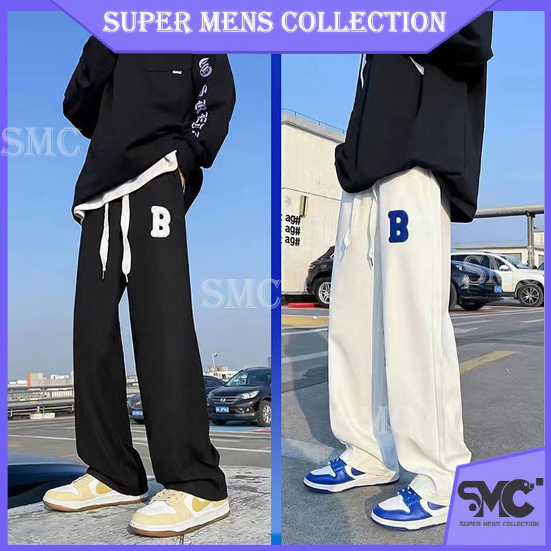 SMC slocks pants for men loose straight cut pants Korean sweatpant ...