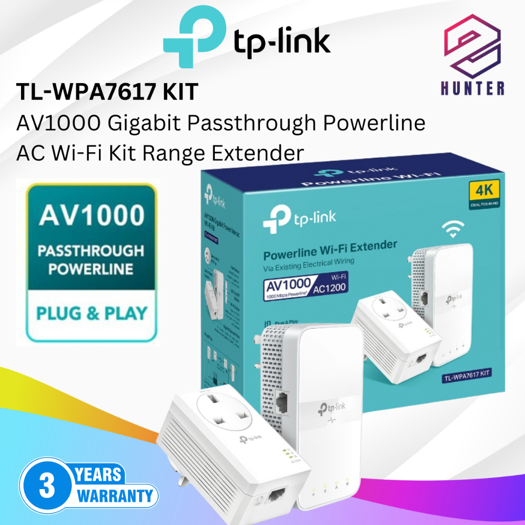 TP-Link TL-WPA7617 KIT / TL-WPA4220 Powerline AC Wi-Fi Kit Range ...
