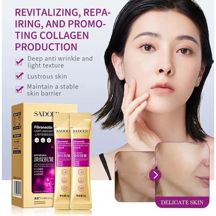 SADOER Fibronectin Wrinkle Lightening Anti wrinkle facial mask 4g * 20 ...