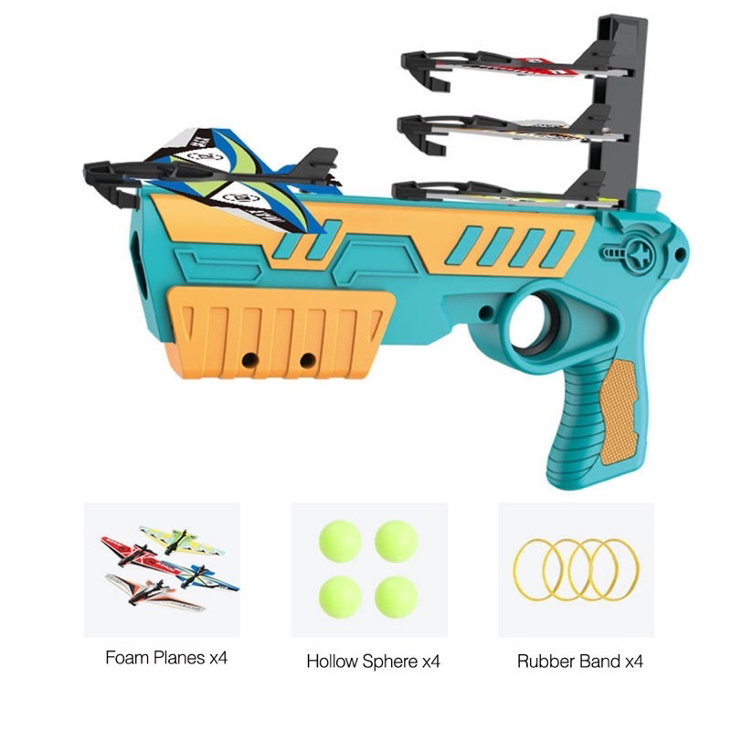 3 Mode Catapult Foam Airplane Air Battle Aircraft Aim Shoot Balls Toy ...