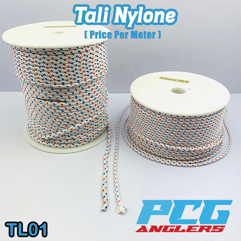 Tali Nylone Thread 4mm / 5mm (SELL IN METER) Tali Gari Ikan Tali Mesin ...