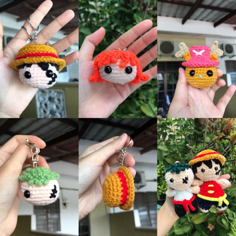 One piece keychain luffy zoro chopper nami luffy straw hat small cute ...